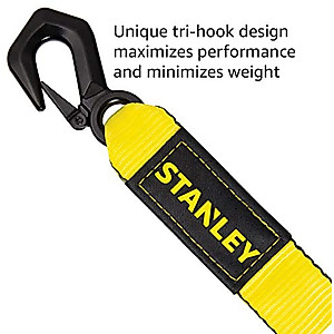 STANLEY S1051 Tow Strap with Tri-Hook (2 in. x 20 ft.) - 9,000 LB Break Strength/for Disabled Recreational Vehicles