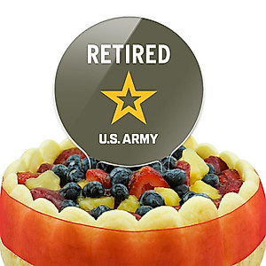 Acrylic U.S. Army Retired Logo Cake Topper Party Decoration for Wedding Anniversary Birthday Graduation