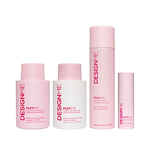 Design.Me PUFF.ME Hair Volumizer Bundle | Volumizing Shampoo, Conditioner, Powder, & Dry Texture Spray for Hair | Sulfate Free Shampoo & Color Conditioner with Styling Powder & Hair Texture Spray