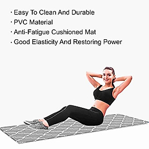 2 PCS Kitchen Mats Cushioned - Kitchen Rugs Comfort Standing Desk Mat & Rugs - Heavy Duty PVC Ergonomic Rug for Kitchen, Floor Home, Office - Gray