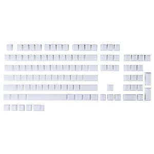 HMANE 109 Keys POM Jelly Keycaps Set, Rainbow Blank Doubleshot Translucent OEM Profile Mechanical Gaming Keyboard Keycaps for 60ï¼…/87 TKL/104/108 Cherry MX Switches (White/Side Printed)