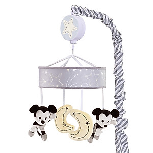 Lambs & Ivy Disney Baby Mickey Mouse Musical Baby Crib Mobile, Gray/Yellow , 27x8.5x8.5 Inch (Pack of 1)