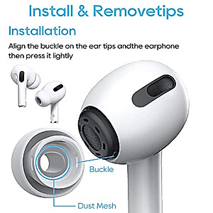 6 Pairs Airpod Pro Ear Tip Noise Cancellation, Replacement Ear Tips for Airpods Pro 2 with Case, Soft Silicone Earbuds Tips for Long Time Use, White, S/M/L