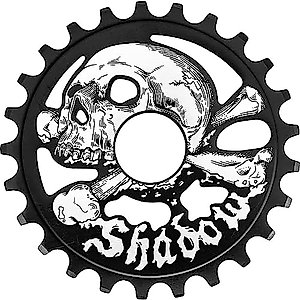 THE SHADOW CONSPIRACY 25T Cranium Durable Graphics-Based Single Speed BMX Chainring Sprocket, Color Options - Black