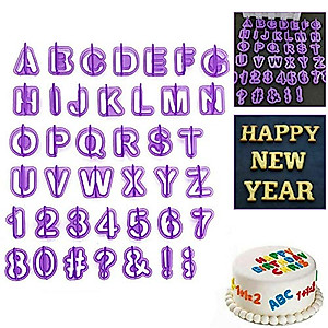 Fondant Letter Cutters, Alphabet Cutters, Letter and Number Fondant Cutters Set, 40-Pieces, Cookie Fondant Cake Mould Letter Cutters for Fondant Icing Baking Cake Decorating and Sugarcraft