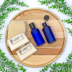 4oz Empty Cobalt Blue Plastic Squeeze Bottles with Disc Top Flip Cap (6 pack); BPA-Free Containers For Shampoo, Lotions, Liquid Body Soap, Creams