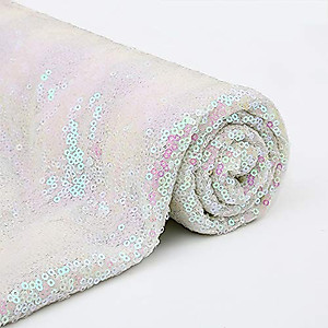 Sequin Backdrop Curtains Iridescent White Curtain for Wedding Backdrop 2 Packs 2ftx8ft Shimmer Wall Iridescent Birthday Backdrop Glitter Curtains