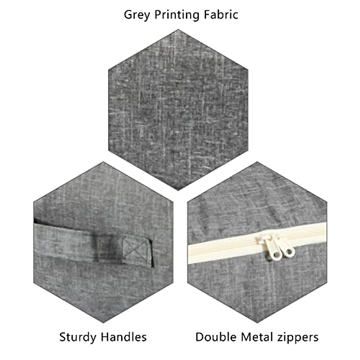 Quilt Storage Bag with 2 Way Zipper Bed Organizer Bag Under Bed Storage Bag Store Quilt Tops Clothes and Protect Fabrics for Closets, Bedrooms Grey