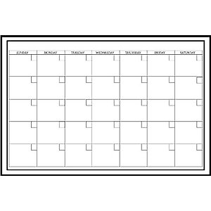 WallPops WPE0447 Large Monthly Dry Erase Calendar Decal, White & Off-White