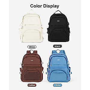 VGOCO School Backpack for Women Mens, Casual Travel Daypack,Waterproof Rucksack with laptop compartment Business Casual Daypack for Hiking for Women Men Coffee
