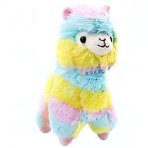 Maomoto 13.7" Rainbow Alpaca Plush Toy, Llama Stuffed Animal Large Llamacorn Alpaca Doll Plushie Hug Pillow Soft Plush Stuffed Alpaca Doll Toys Kids Gifts