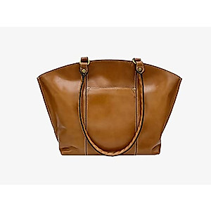 Patricia Nash Leather Michel Dome Zip Top Tote Bag Purse Shopper in Tan