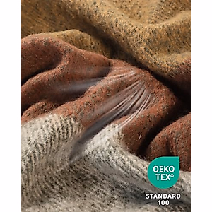 ZonLi Throw Blanket, 50" x 60" Yellow Decorative Classic Blankets with Tassel for Couch, Bed, Sofa, Chair, Outdoor, Cozy Warm Lightweight Blankets (Brown& Yellow)