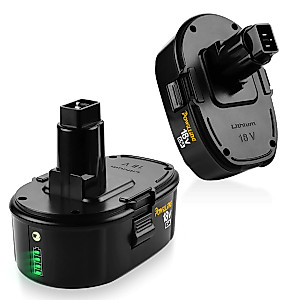 Powilling 2Pack 6.5Ah Lithium-Ion Replacement Battery for Dewalt 18V XRP Ni-Cad Battery DC9096 DC9098 DC9099 DE9039 DE9095 DE9096 DE9098 DW9095 DW9096 DW9098 DE9503 DC9182 Dewalt 18Volt Batteries