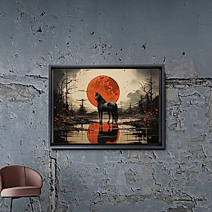 Majestic Black Stallion Galloping In The Clouds, Black Horse On Salt Flats, Canvas Print, Black Horse Print, Black Horse Wall Art