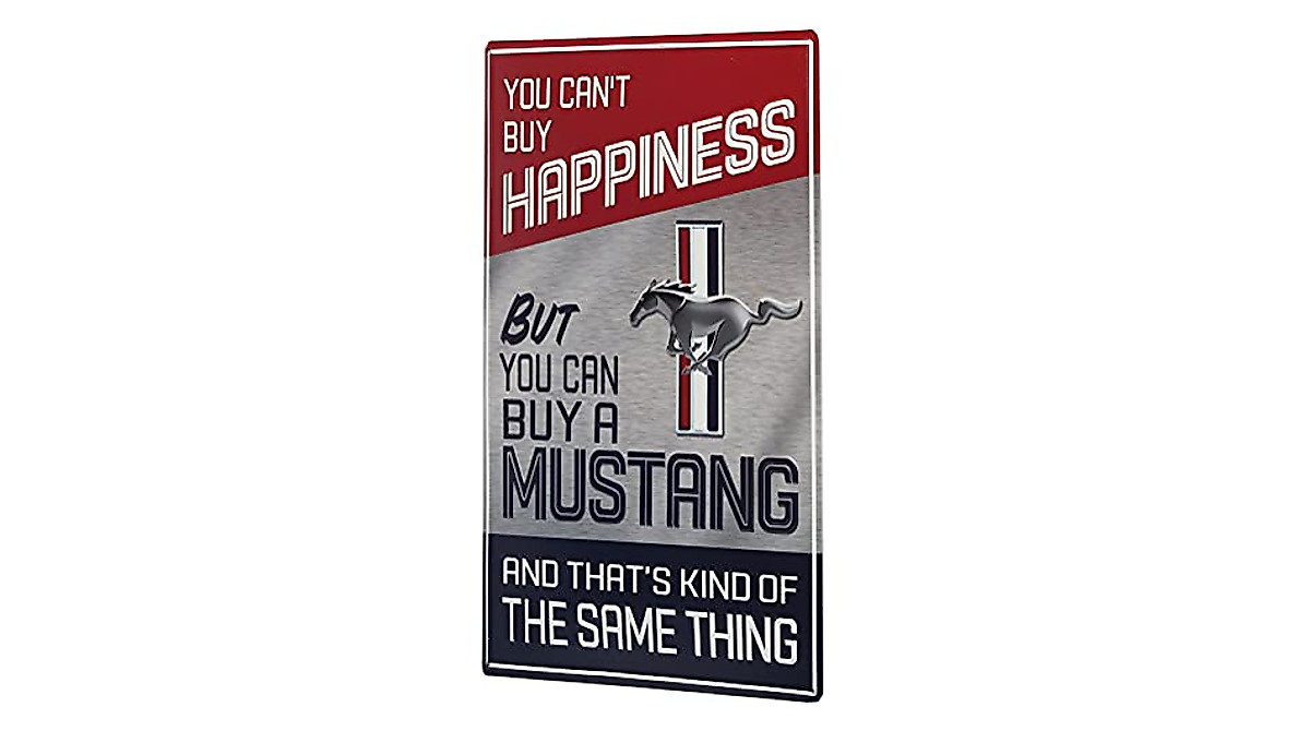 Ford Mustang Metal Sign – Vintage Car Wall Decor for Man Cave