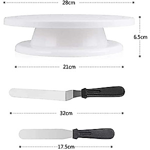 6 Pcs Cake Stand Set, Cake Decorating Supplies, 11 Inch Rotating Cake Turntable for Decorating, Cake Spinner, Cake Decorating Tools, Cake Decorating Kit, Gift Set Baking Supplies