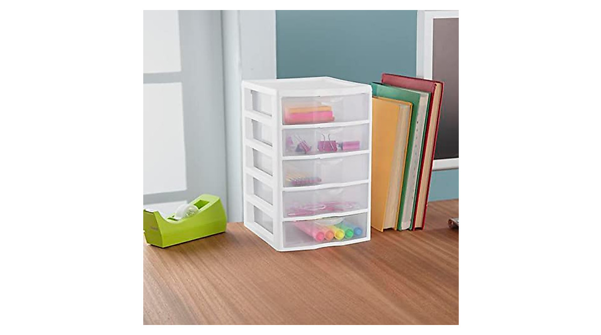 Sterilite Modular Desk Storage Bins - 8-Piece Organizers for Home & Office