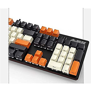 Mechanical Gaming Keyboard, Wired Backlit Keyboard with Blue Switches, Customizable RGB Lighting, Ergonomic Standard Keyboard for Desktop, Computer, PC (104 Keys)