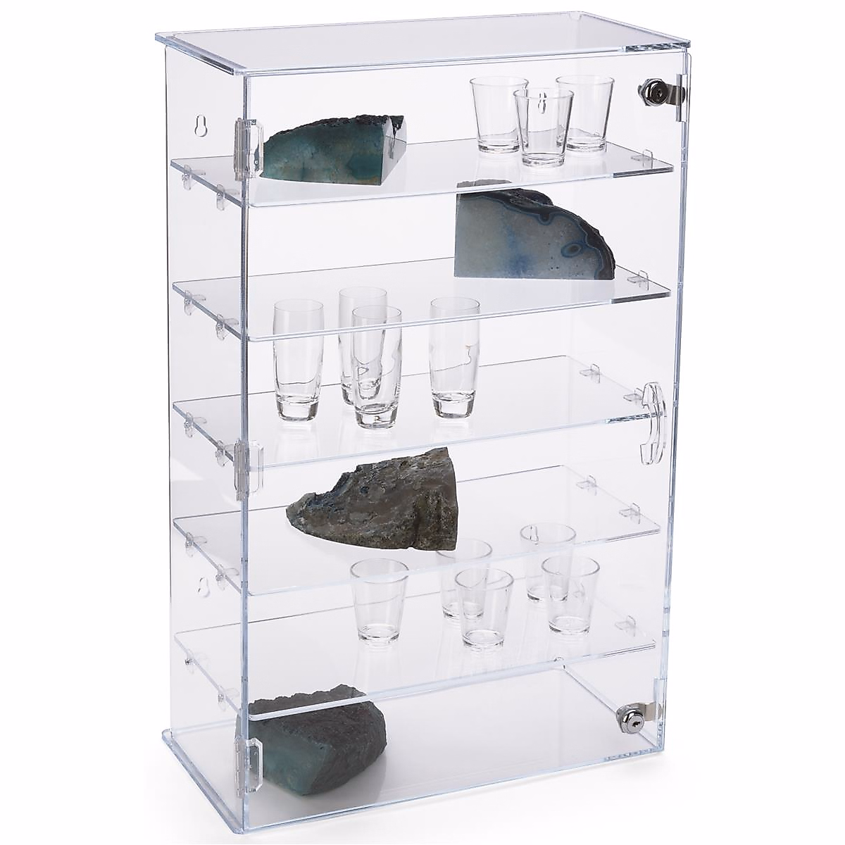 Displays2go, Glass Retail Display Case for Countertop, Acrylic Construction – Clear (TTAC247)