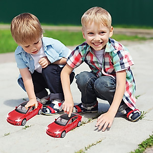 SASBSC Toy Cars Model S Die Cast Metal Model Cars with Door Open Light and Sound Pull Back Car Toys for Boys and Girls 3-12 Years Old