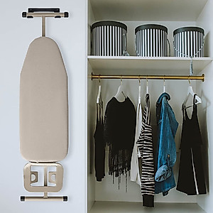 Ironing Board Hanger Wall Mount Ironing Board Holder Organizer Wall Rack for Laundry Rooms Storage Rack Hanging Shelf Hanger (Black)