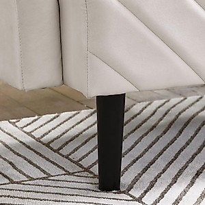 OUYESSIR 78 inch Velvet Futon Sofa Bed, Small Couch, Convertible Futon Sleeper Sofa with Folding Armrests, Modern Loveseat Couch for Bedroom, Living Room (Beige)