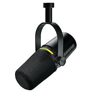 Shure MV7+ Podcast Dynamic Microphone. OBS Certified, Enhanced Audio, LED Touch Panel, USB-C & XLR Outputs, Auto Level Mode, Digital Pop Filter, Reverb Effects, Podcasting, Streaming, Recording -Black