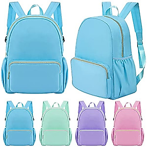 Cunno 4 Pieces Nylon Backpack for School Preppy Bookbags Bulk Girls Boys DIY School Bags Travel Toddler Backpack Waterproof Travel Bag Pack for Teenage Girls Students Back to School