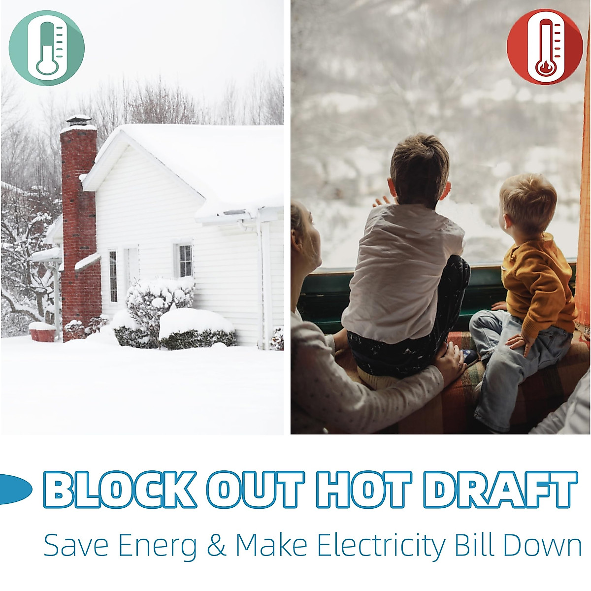 Door Draft Stopper 36 Inches Length x 4 Inches Width, Weighted Under Door Noise Blocker, Heavy Duty Under Door Draft Blocker Bottom Door Seal Noise and Air, Door Guard Saving Energy - Gray