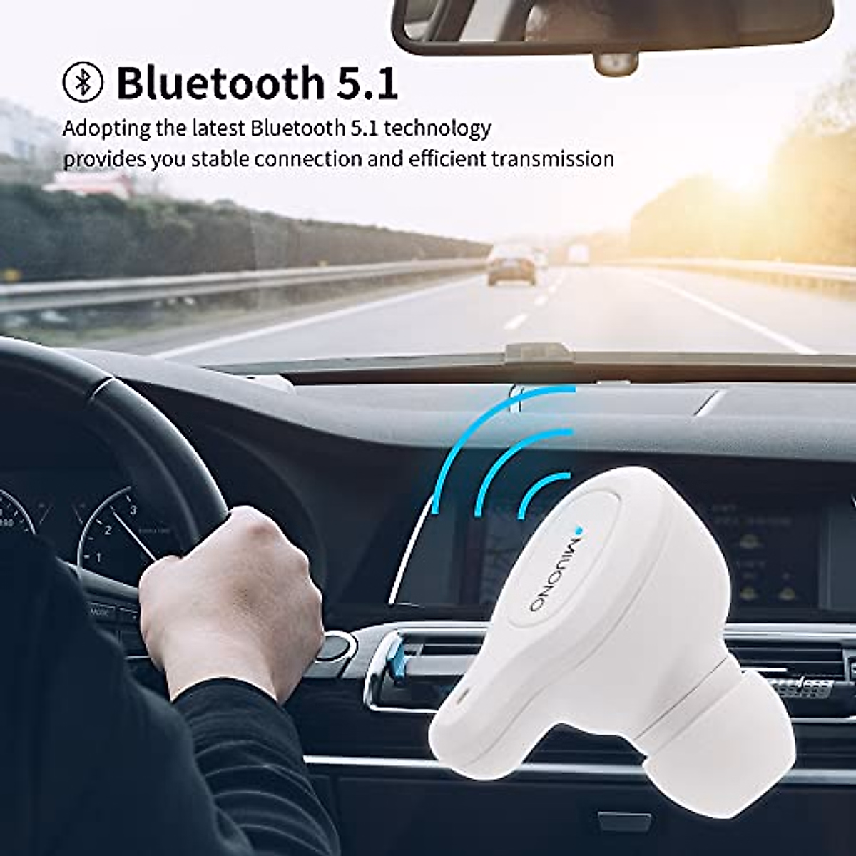 MIUONO Wireless Ear Buds, T1 Bluetooth Earbuds with Microphone, Type-C Charging Case Stereo Enhanced Deep Bass TWS Earphones for Sport