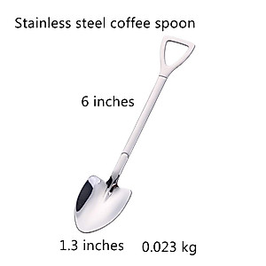 10 Pack Dessert Spoon 6 inch Shovel Shape Stainless Steel Spoons Ice Cream Fruit Spoon for Home Kitchen or Restaurant