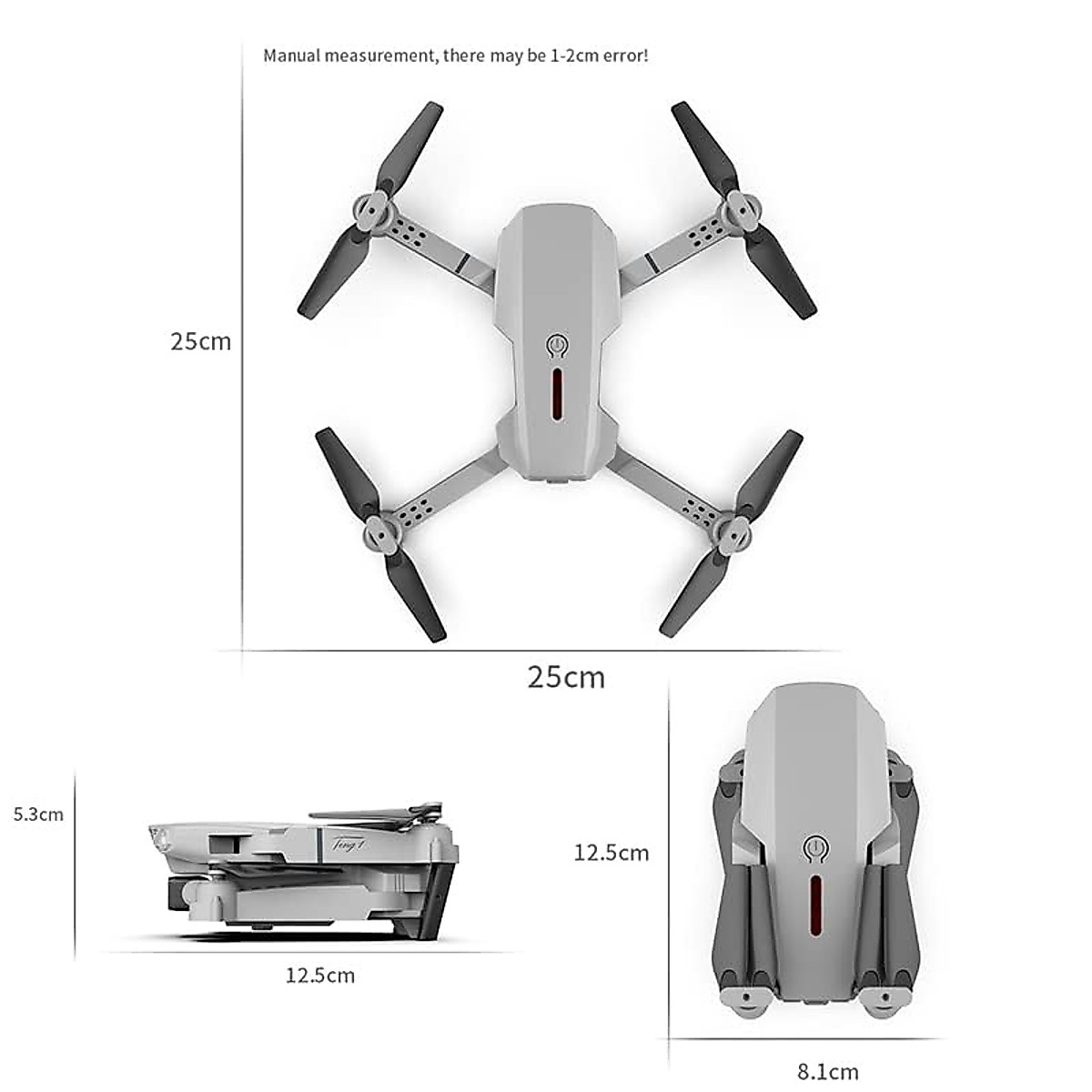 TheUrbanGeek E88 Drone with Dual Camera - Foldable FPV Live Video RC Quadcopter with Altitude Hold, One Key Return, 360 Degree Flip, Intelligent Control - Remote & App Control - Gray