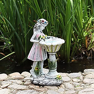 Voveexy Fairy Garden Statue, Solar Garden Angel Figurine Outdoor Decoration Waterproof Resin Garden Sculpture for Patio Yard Lawn Porch Art Decoration Ornament Housewarming Christmas Birthday Gift