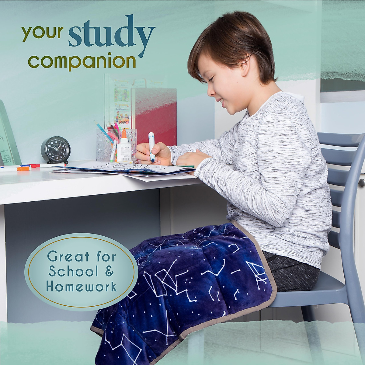 Florensi Weighted Lap Pad for Kids, 5 lbs 20" x 23 - Weighted Blanket for Kids, Teenager, Boys, Girls - Soft, Warm, Comfortable - Sensory Weighted Lap Blanket Kid - Weighted Lap Blanket for Kids