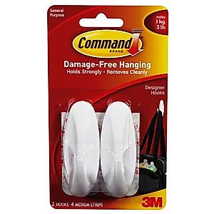 3M Command Strips Designer Medium Hooks (17081)