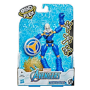 Avengers Marvel Bend and Flex Action Figure Toy, 6-Inch Flexible Taskmaster Figure, includes Accessory, for Kids Ages 4 and Up