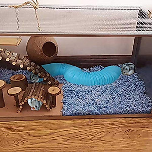 PINVNBY Hamster Fun Tunnels Pet Mouse Plastic Tube Toys Small Animal Foldable Exercising Training Hideout Tunnels for Guinea Pigs,Gerbils,Rats,Mice,Ferrets and Other Small Animals(2 PCS Blue)