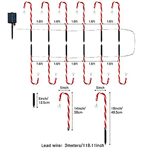 Christmas Candy Cane Solar Lights with SnowflakesCandy Cane Lights Set of 8,Red and White Yard Lights for Holiday Xmas Indoor Courtyard Patio Garden Walkway