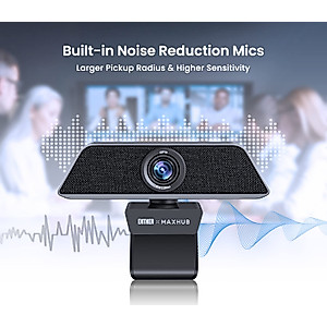 Enther & MAXHUB 4K Stream Webcam with Microphone,Autoframing,Ultra 4K HD Video Calling,Noise-Canceling mic,HD Auto Light Correction,Wide Field of View,Works with Microsoft Teams,Zoom,Google Voice