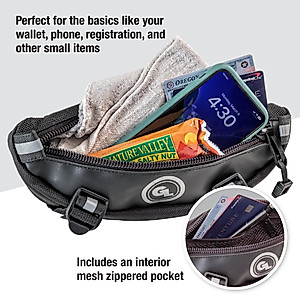 Giant Loop Zigzag Handlebar Bag, 1.5 Liter Black Windshield Pouch, Fits Any Motorbike, Dirt Bike & Snow Bike