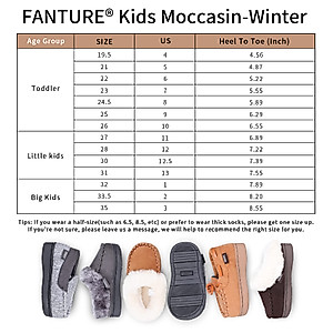 Toddler Kids House Shoes Slippers with Memory Foam Fuzzy and Warm Cozy Comfort Fleece Clog Slip On Sole Protection for Boys Girls Indoor Outdoor U422BBLFX217.SY-Chestnut-28