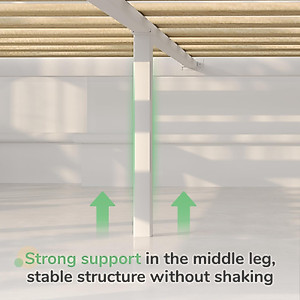 Novilla Full Size Bed Frame with Headboard, Metal Platform Bed Frame, Heavy Duty, No Box Spring Needed, Wood Slat Support, Easy Assembly, White