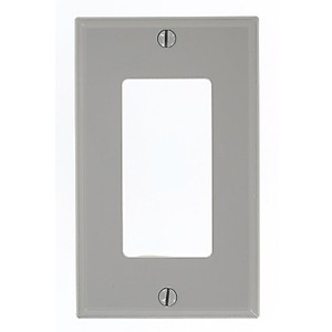 Leviton 80401-NGY 1-Gang Decora/GFCI Device Wallplate, Standard Size, Thermoplastic Nylon, Device Mount, 20 Pack, Gray
