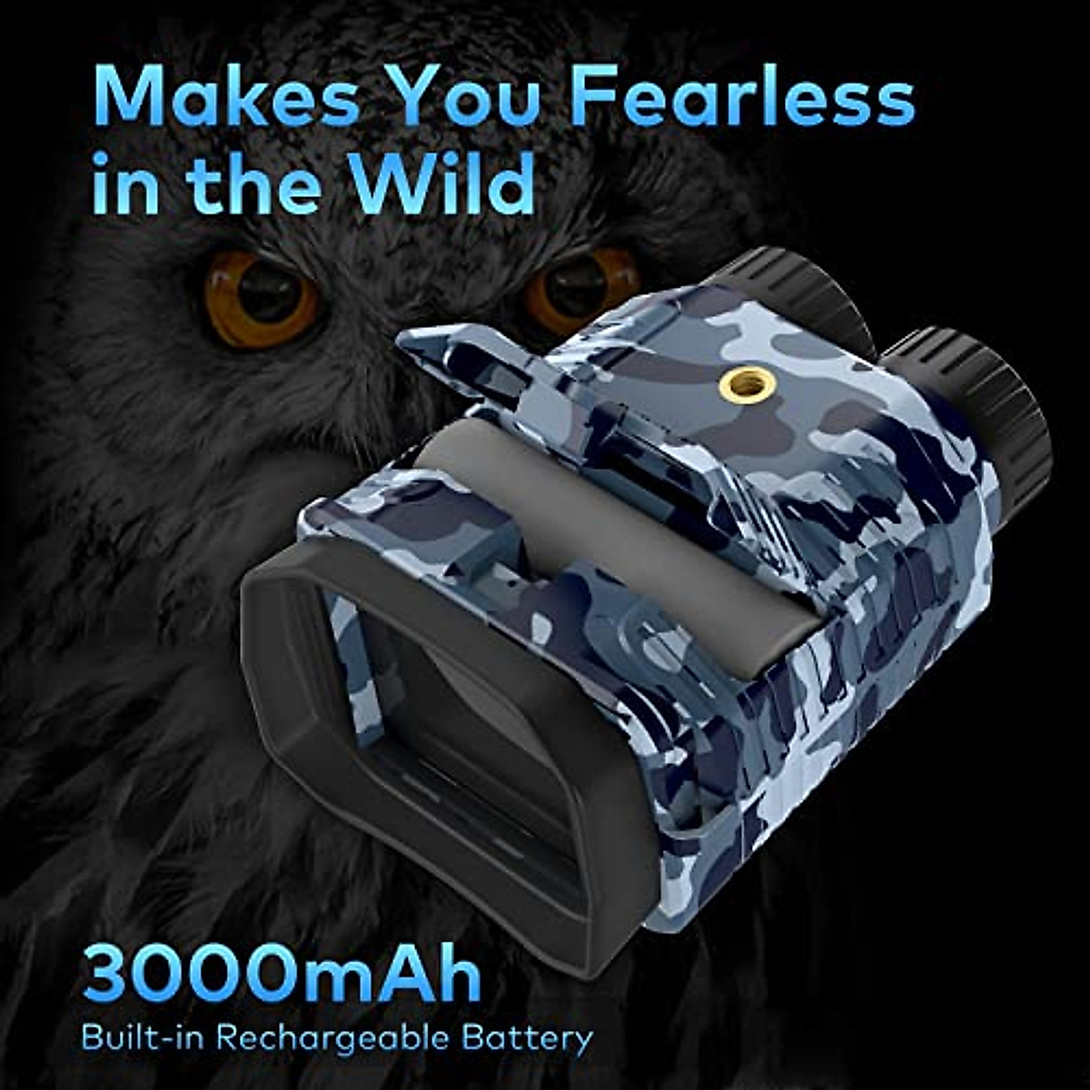 Hojocojo Mini Night Vision Goggles - Exclusive - Rechargeable Infrared Binoculars 2.4" IPS Screen 1312FT Viewing Distance in Dark Tactical Gear for Hunting, Save Photo and Videos, Easy to Use for Men