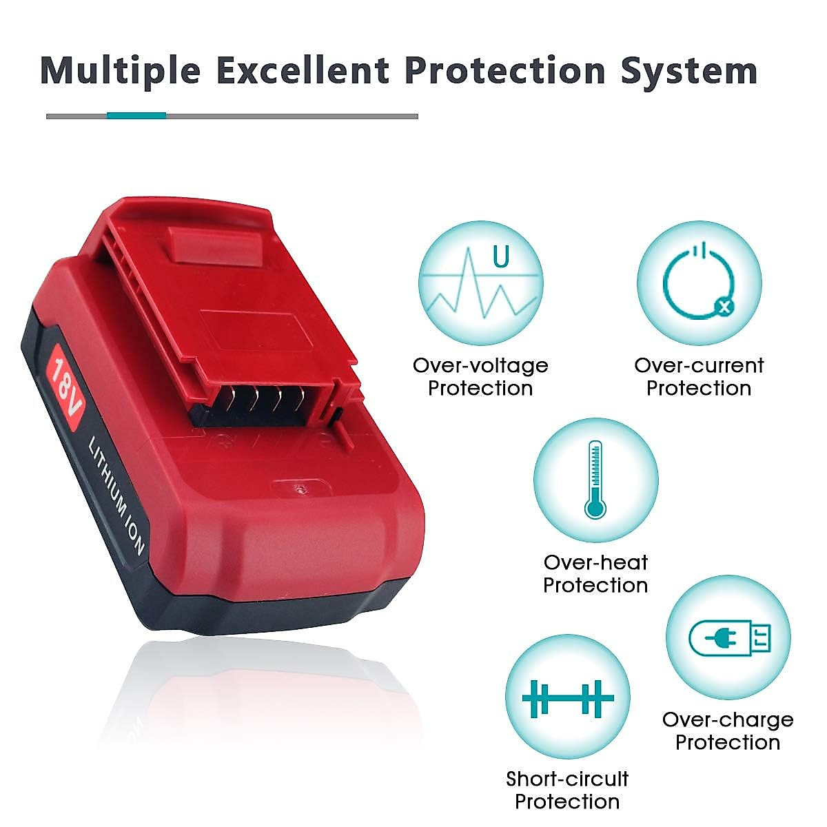 2 Pack 3.0Ah PC18BLX 18V Replacement Battery for Porter Cable 18V Battery PC18BL PC18B-2 Compatible with Porter Cable 18V Lithium Battery PC18BLEX PCC489N PC188 Power Tools (Red)