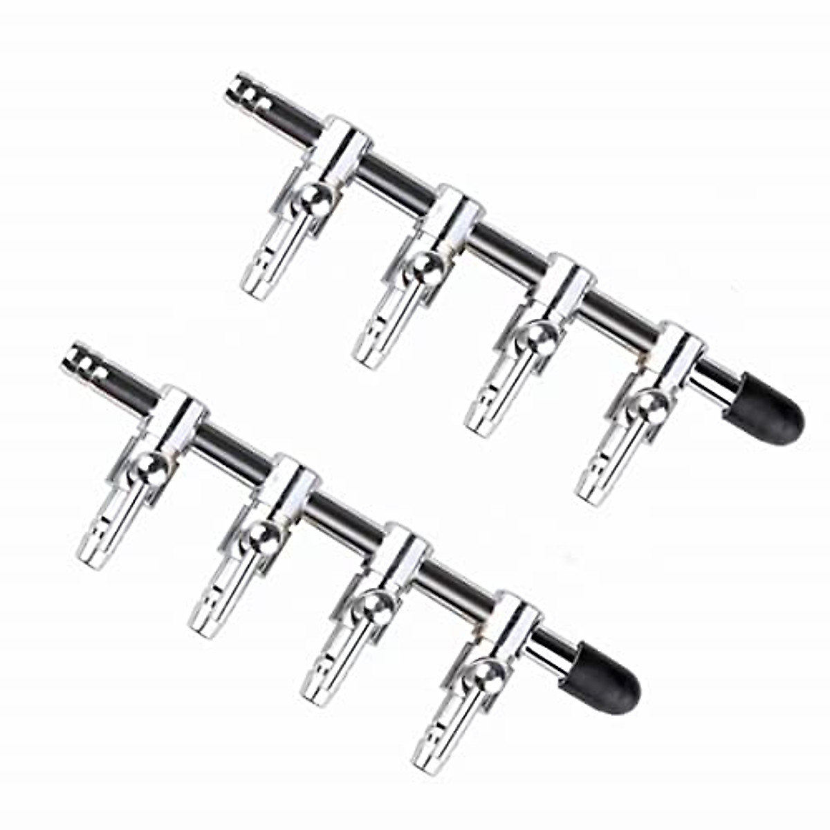 4-Way Air Flow Control Lever Valve with Airline Tubing Connector for Aquarium 2Pcs