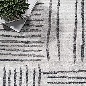 nuLOOM Soraya Striped Tiles Area Rug, 8' x 10', Light Grey