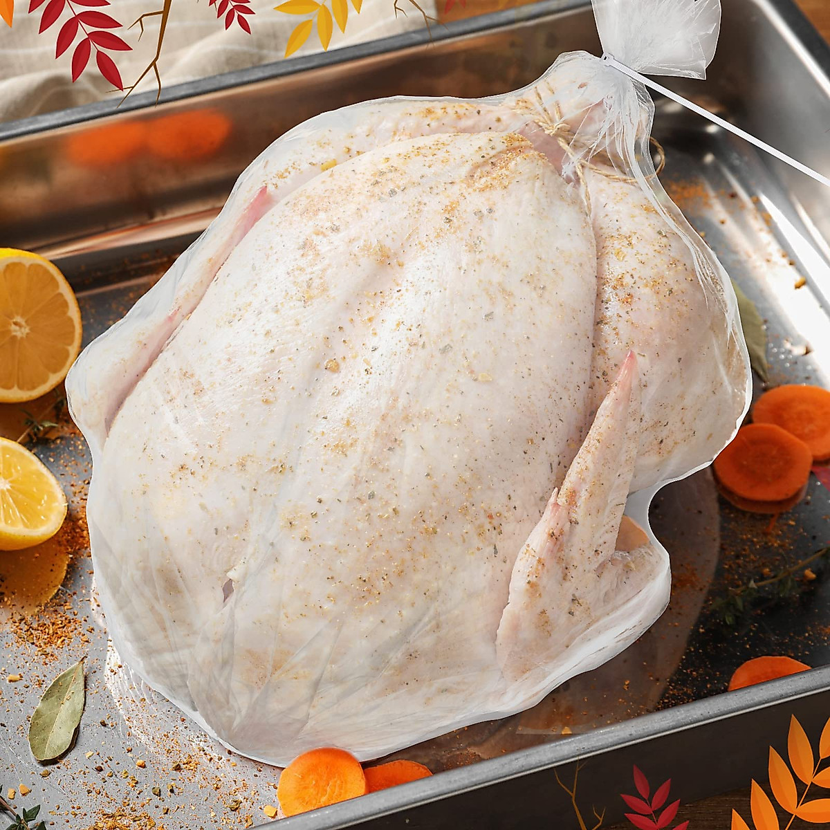 161 Pcs Thanksgiving Turkey Poultry Heat Shrink Bags Set 60 Pcs Transparent Heat Shrink Bags Clear Poultry Heat Shrink Wrap 100 Pcs Zip Ties 1 Silicone Straw for Chickens Meat Food Storage, 2 Sizes