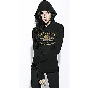 LYEIAO Halloween Fashion Hoodie for Women Halloween Hocus Pocus Tshirt Pumpkin Face Graphic Long Sleeve Top Pullover(Black4,M)